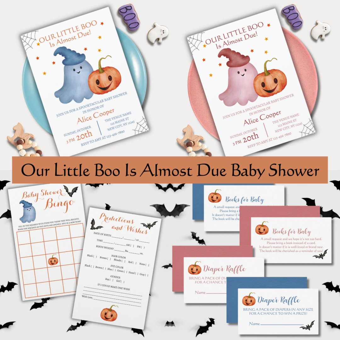 Little Boo Pumpkin Halloween Baby Shower Placemats | Zazzle