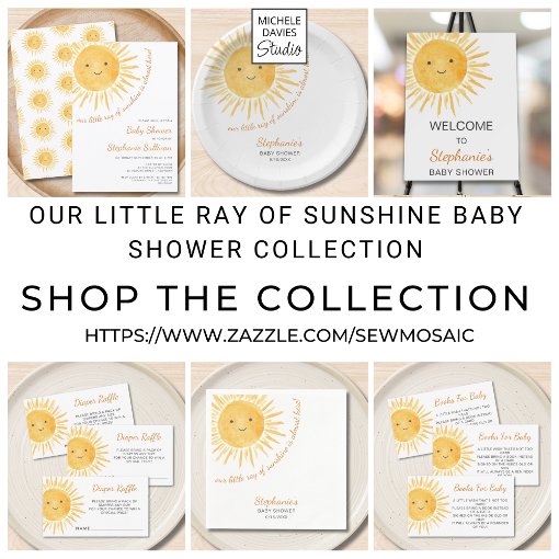 Our Little Ray Of Sunshine Baby Shower Napkins | Zazzle