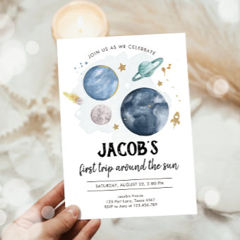 Outer Space Planets Boy Baby Shower Invitation | Zazzle
