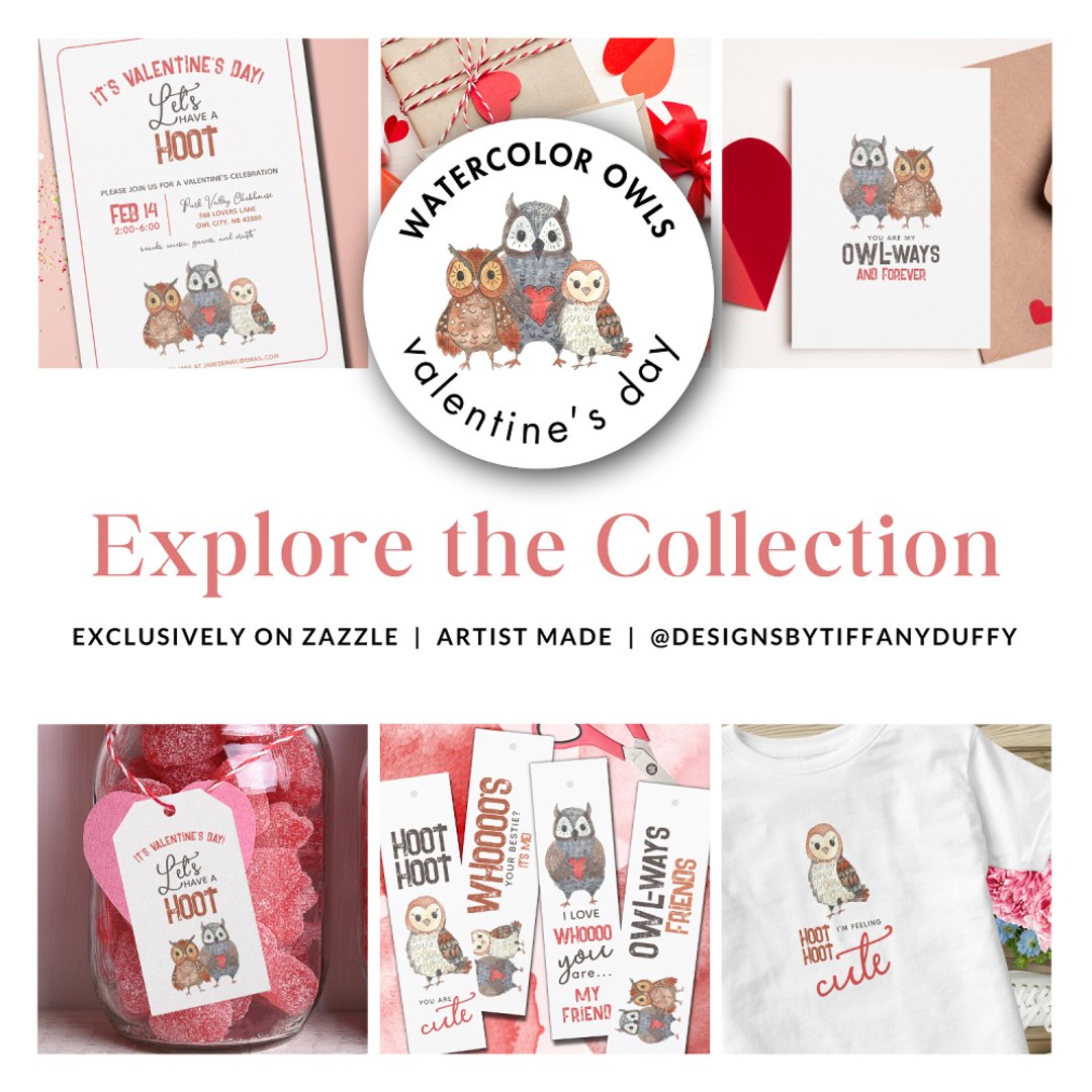 Valentine's Day Owls Cute Wrapping Paper Sheets | Zazzle