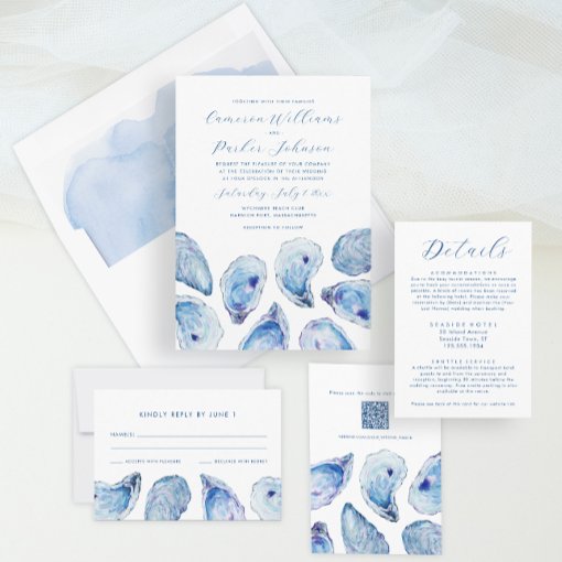 Oyster Blue Watercolor Wedding Welcome Sign | Zazzle