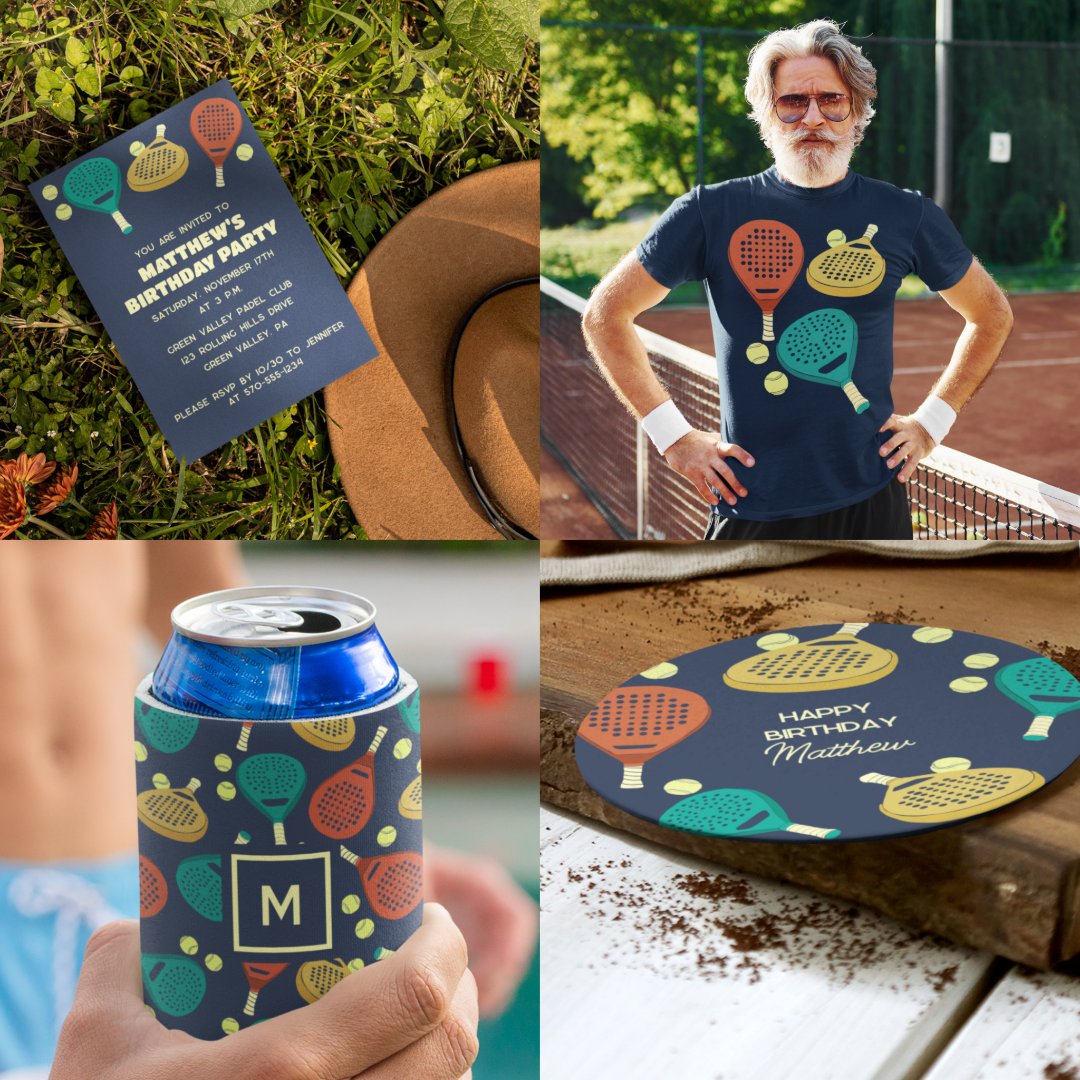 Padel Tennis Themed Custom Party Invitation | Zazzle