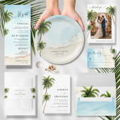 Tropical Beach Sea Ocean QR Code Details Wedding Enclosure Card | Zazzle