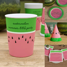 Watermelon Party Birthday Girl Pink Paper Hat | Zazzle