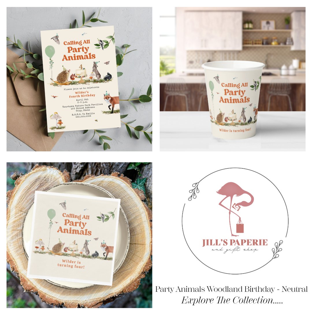 Woodland Party Animals Birthday Party Invitation | Zazzle