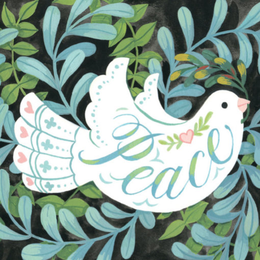 Peace Dove Illustrated Christmas Card | Zazzle