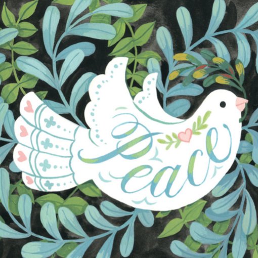 Peace Dove Illustrated Christmas Card | Zazzle