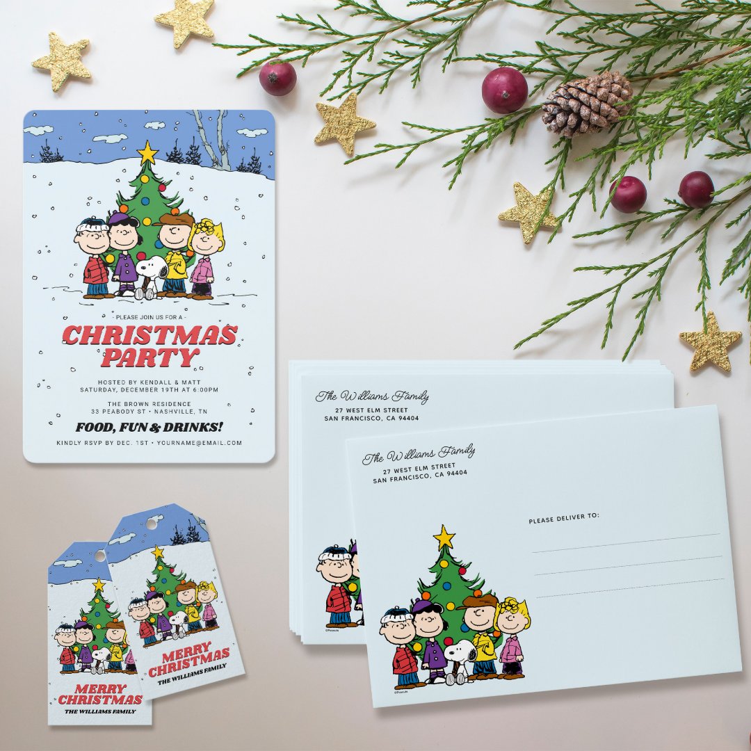 Charlie Brown and Friends Christmas Paper Cups | Zazzle