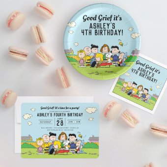 Peanuts | Charlie Brown and Gang Birthday Paper Plates | Zazzle