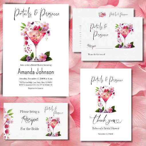 Petals & Prosecco Floral Bridal Shower Game Card | Zazzle