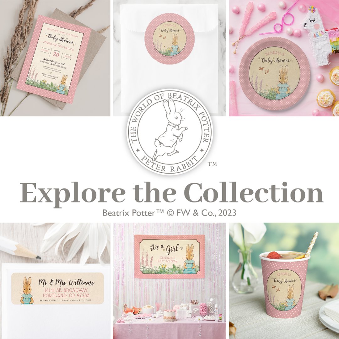 Peter Rabbit | Girl Baby Shower Invitation | Zazzle