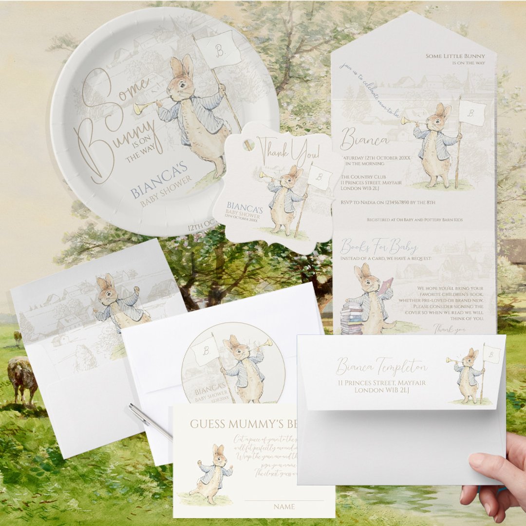 Peter the Rabbit Some Bunny Baby Shower Invitation | Zazzle