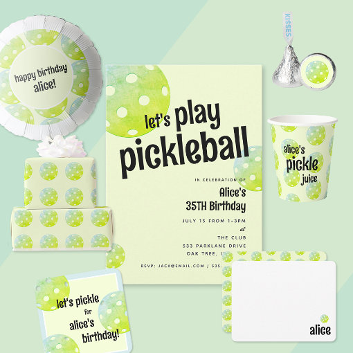 Pickleball Party Sports Pastel Party Invitation | Zazzle