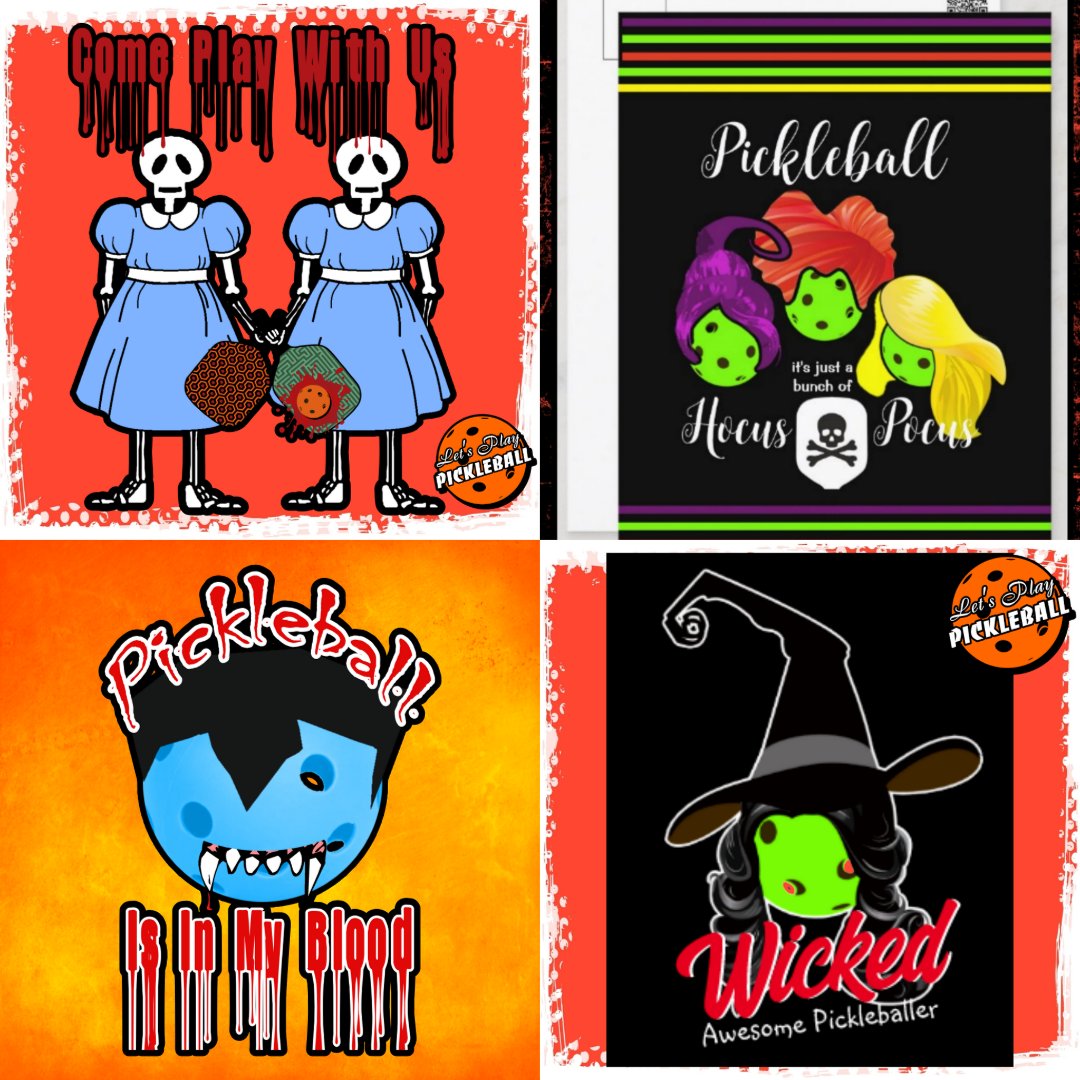 Pickleball Halloween Party Round Robin Vampire Poster | Zazzle