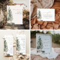 Pine Tree Christmas Wedding Invitation | Zazzle