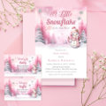 Pink A Little Snowflake Girl Virtual Baby Shower Invitation | Zazzle