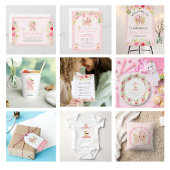 Cute Pink Floral Baby Stroller Sticker | Zazzle