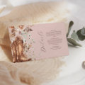 Pink Boho Floral Western Wedding Invitation | Zazzle