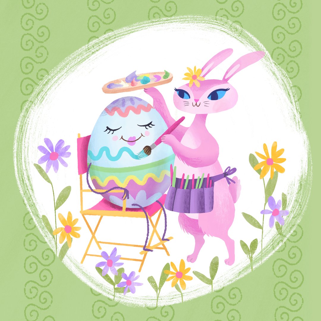 Pink Easter Bunny Rabbit and Egg | Poster | Zazzle