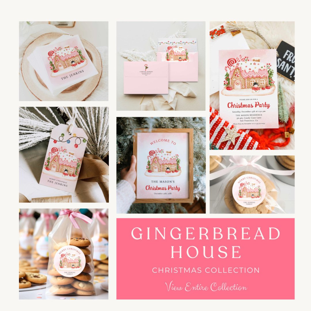 Girl Gingerbread House Decorating Birthday Party Invitation | Zazzle