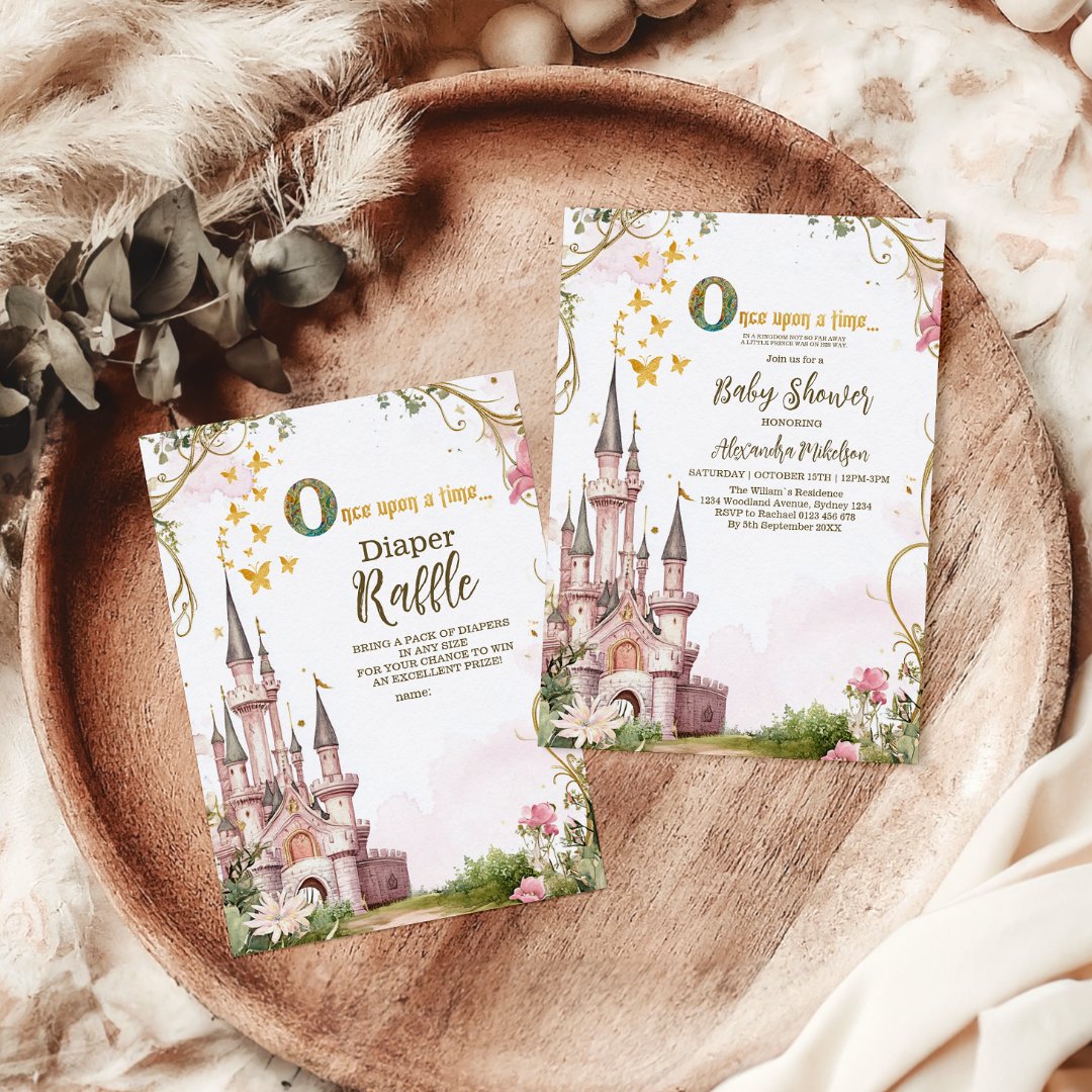 Pink Gold Little Princess Royal Castle Baby Shower Paper Plates | Zazzle