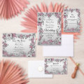 Pink Silver White Floral Wedding Invitation | Zazzle
