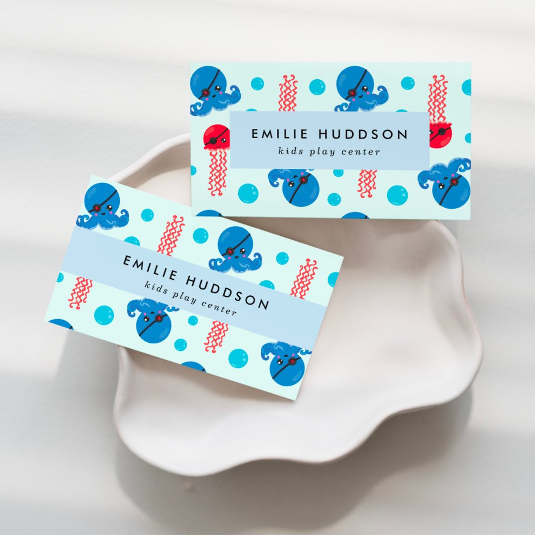 Pirate Octopus, Pirate Jellyfish, Activity Center Business Card | Zazzle