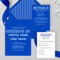Pixel 'Love' Wedding Invitation | Zazzle