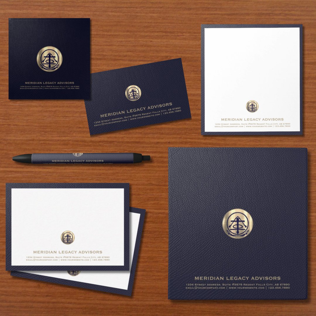 Professional Gold Logo Business Note Card | Zazzle