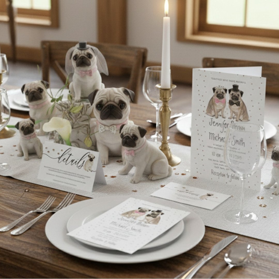 Thank You Pug puppy dog Wedding Enclosure Card | Zazzle