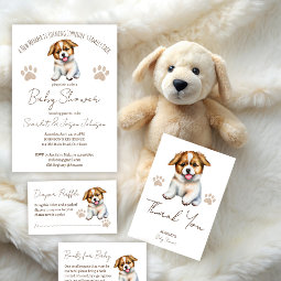 Puppy dog themed baby shower template | Zazzle