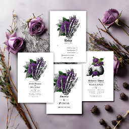 Purple Floral Gothic Wedding QR Code Invitation | Zazzle