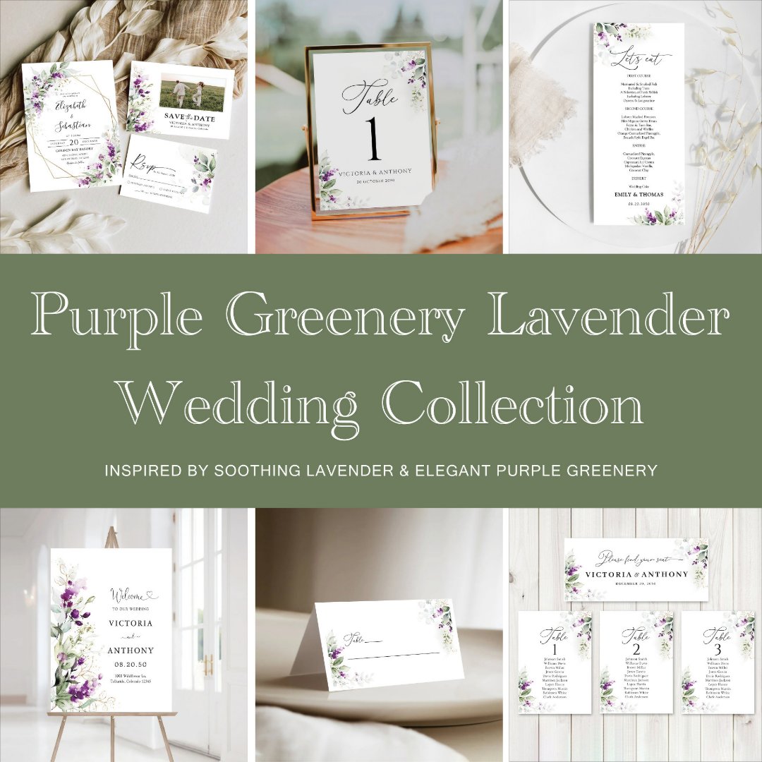 Lavender Wedding Table Seating Chart Cards | Zazzle