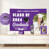 Purple Congratulations Graduate Graduation Party Wine Label | Zazzle