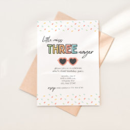 Little Miss Threenager 3rd Birthday Invitation | Zazzle