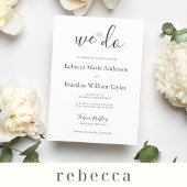 Rebecca Simple Elegant Calligraphy Wedding RSVP Postcard | Zazzle
