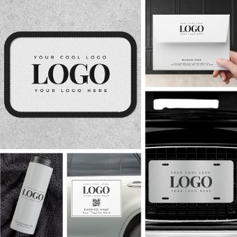 Add Rectangle Business Company Logo Professional License Plate | Zazzle