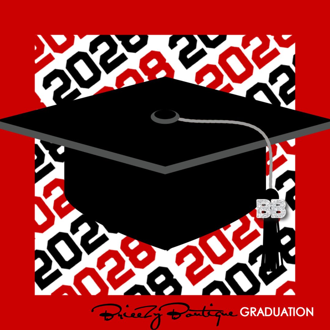 Red, Black & White Graduation Photo Invitation | Zazzle
