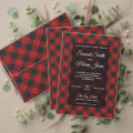 Modern Red Buffalo Plaid Wedding Invitation | Zazzle