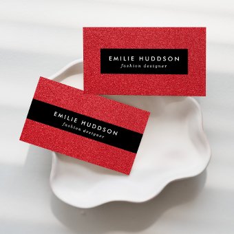 Red Glitter, Sparkly, Glitter Background Business Card | Zazzle