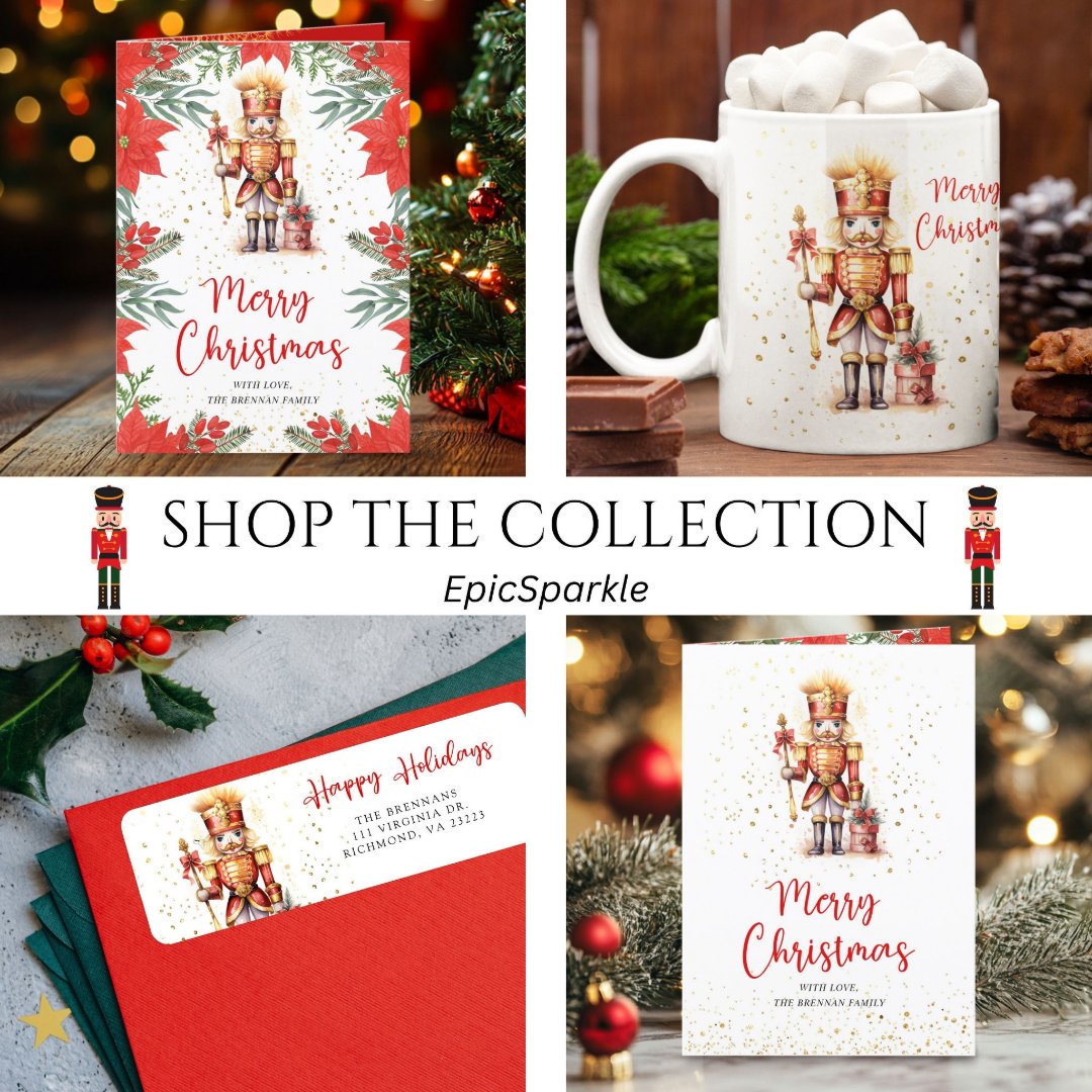 Festive Nutcracker Merry Christmas Two-Tone Coffee Mug | Zazzle