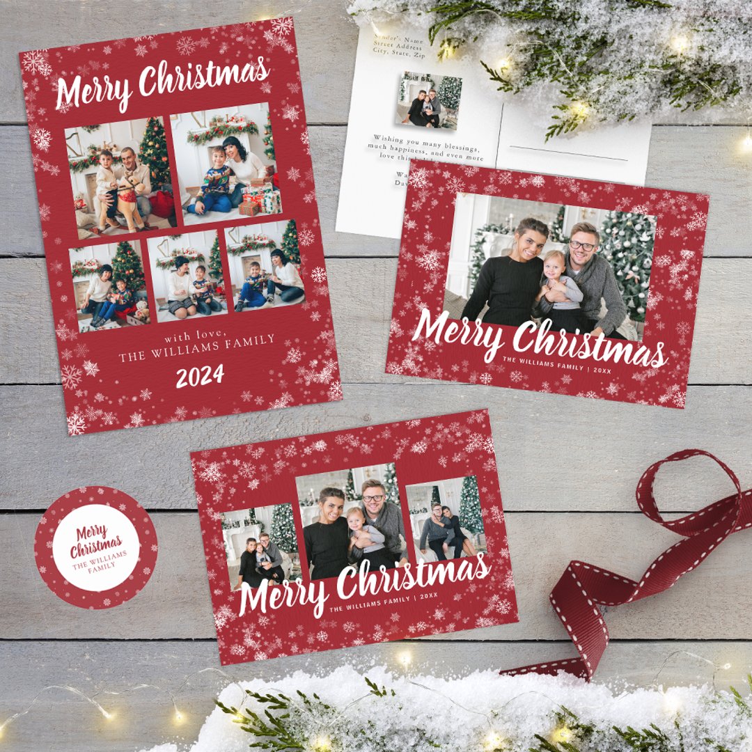 Elegant Holiday Photo Postcard | Zazzle