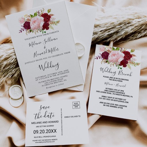 Red tropical and Romantic Wedding Invitation | Zazzle