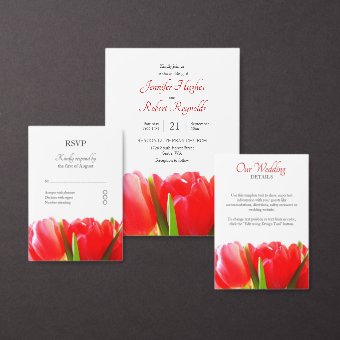 Red Tulips Wedding Invitation | Zazzle