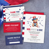 Patriotic Diaper Raffle 4th Of July Baby Shower Enclosure Card | Zazzle