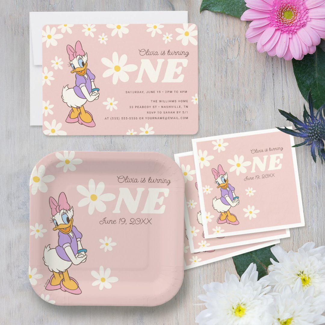 Retro Daisy Duck | Daisy 2nd Birthday Invitation | Zazzle