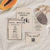 Retro Hand Drawn Champagne Tower Old Money Wedding Invitation | Zazzle