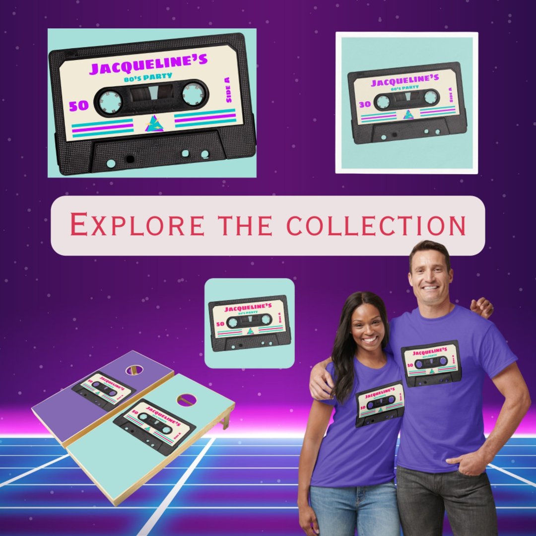 Retro Eighties Music Mix Tape 50th Birthday Party Invitation | Zazzle