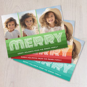 Simple Modern Retro Stripe Full Photo Each Month Calendar | Zazzle