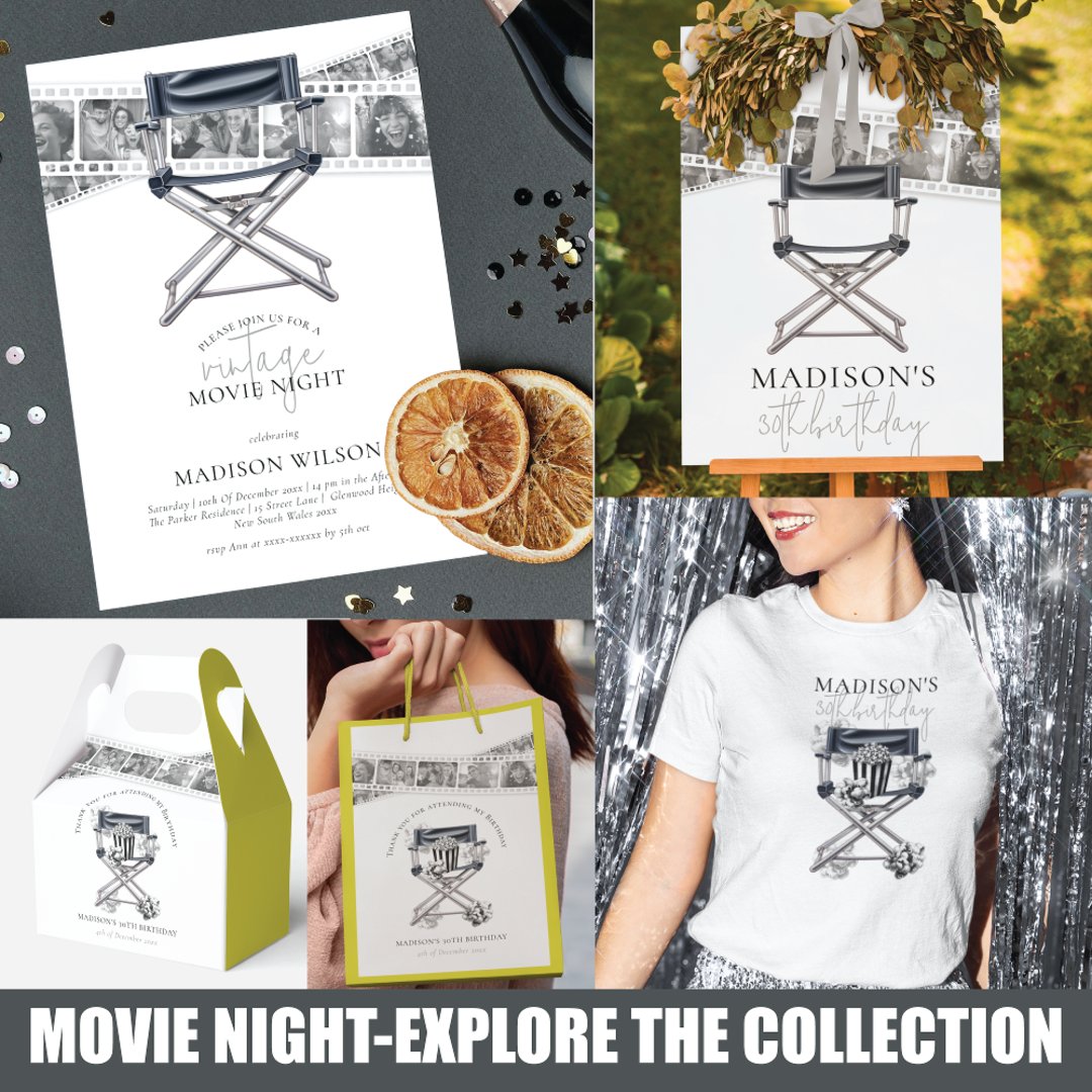 Retro Movie Night Film Strip Custom Photos Welcome Acrylic Sign | Zazzle